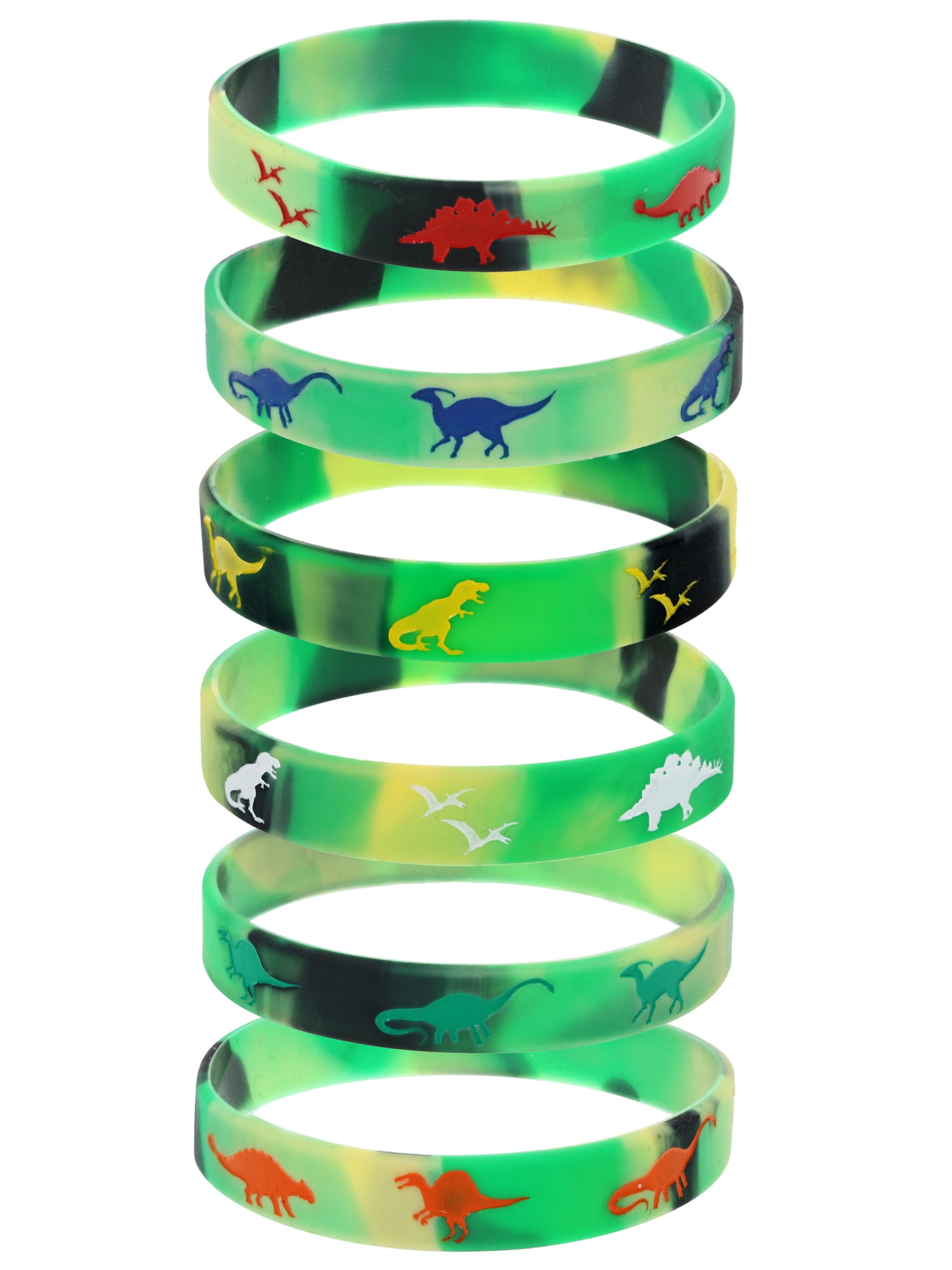 Wonder Nation Rubber Dinosaur Bracelets, Green, 6 Pieces - Walmart.com