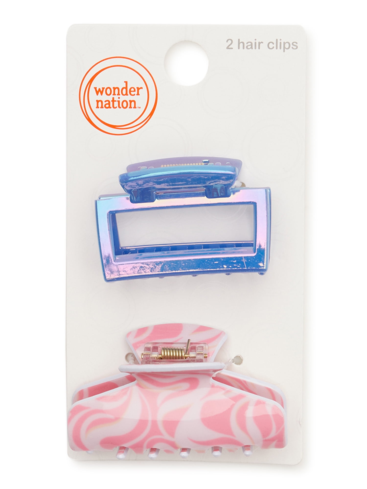 Wonder Nation Solid and Print Claw Clip Set, 2-Pack - Walmart.com