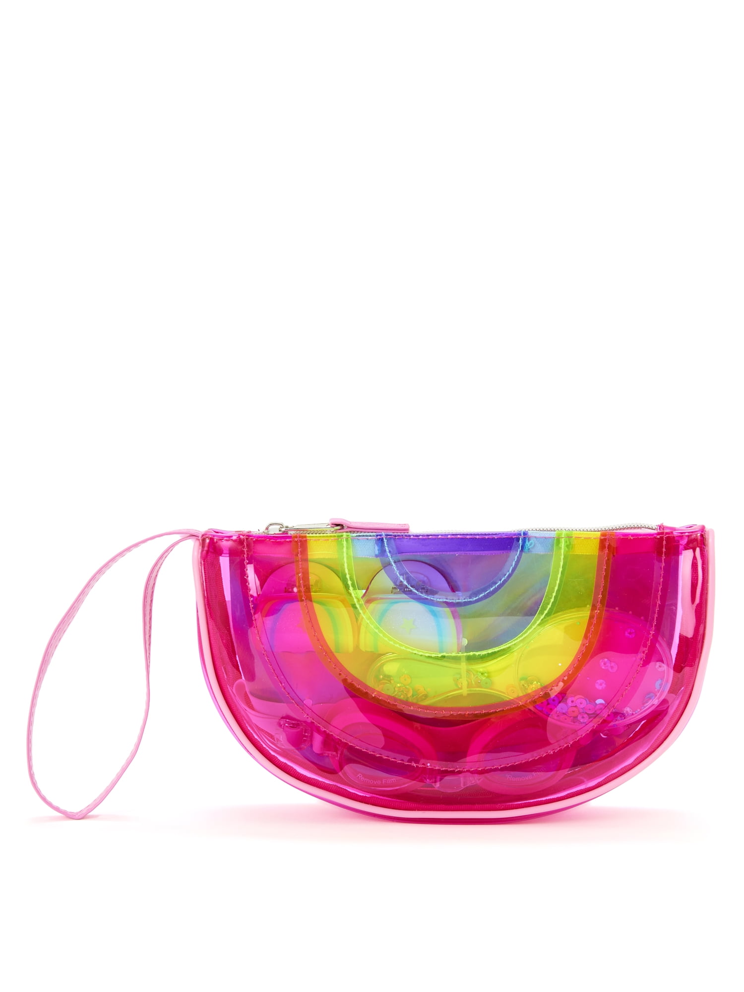 Wonder Nation Summer Essential Rainbow Handbag with Zipper Closure and ...