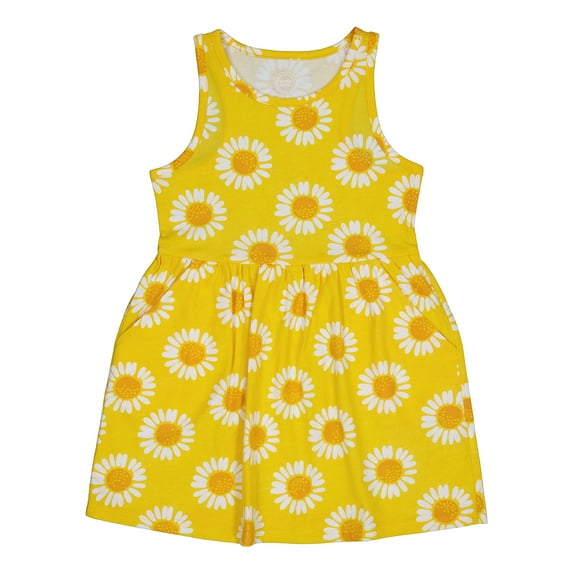Wonder Nation Girls Tank Play Dress, Soft Cotton Blend, Sleeveless ...