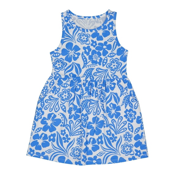 Wonder Nation Girls Tank Play Dress, Sleeveless with Allover Print ...