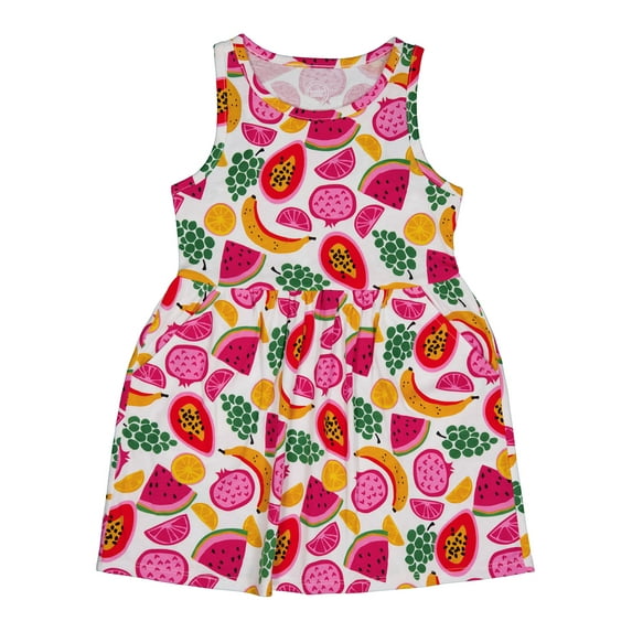 Wonder Nation Girls Tank Play Dress, Sleeveless Cotton Blend with ...
