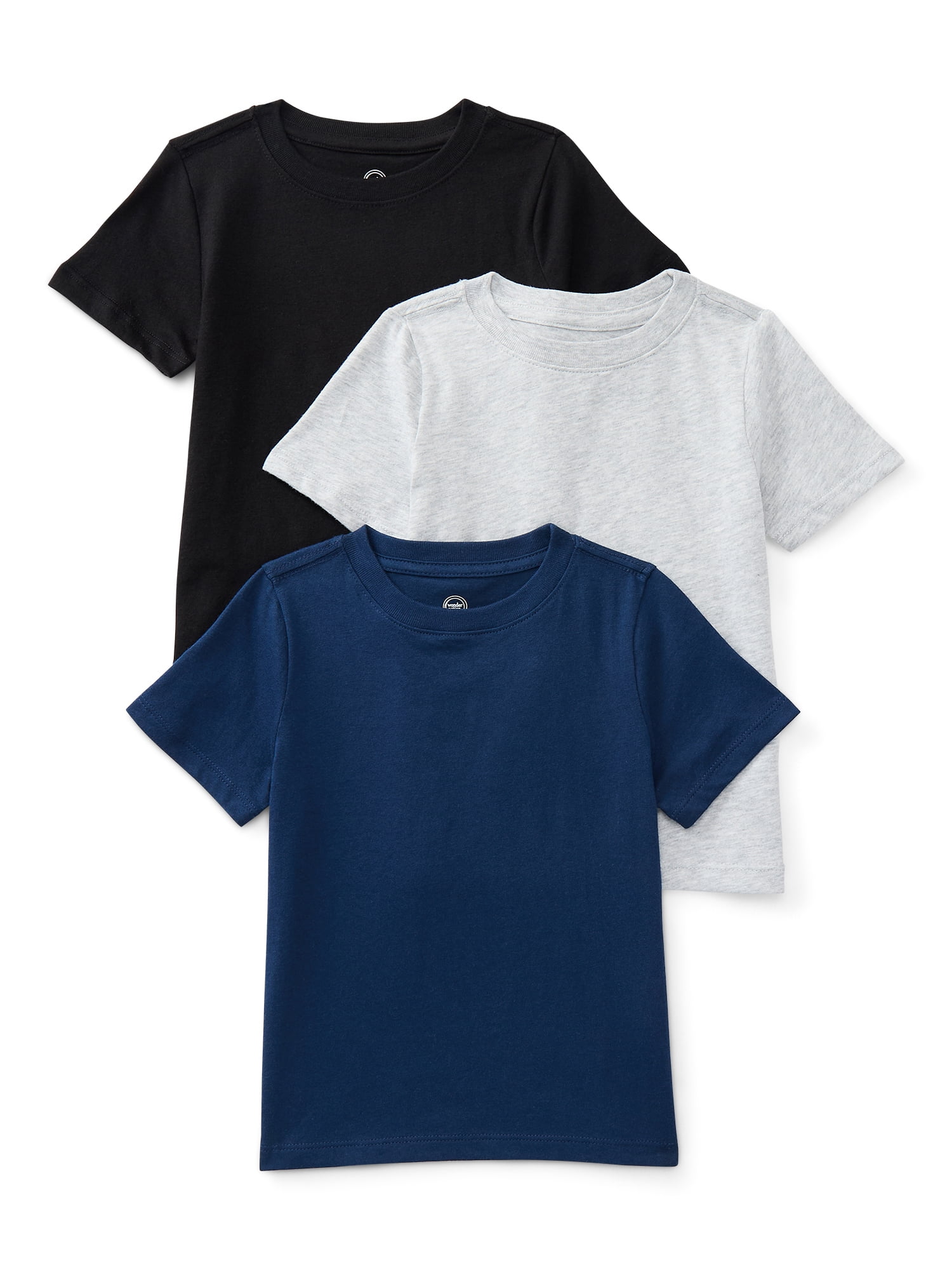 Wonder Nation Toddler Boys Tee with Short Sleeves, 3-Pack, Sizes 18M-5T ...