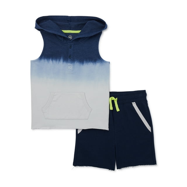 Wonder Nation Toddler Boy Hooded Tank Top and Shorts Outfit Set, 2-Piece, Sizes 12M-5T - Walmart.com
