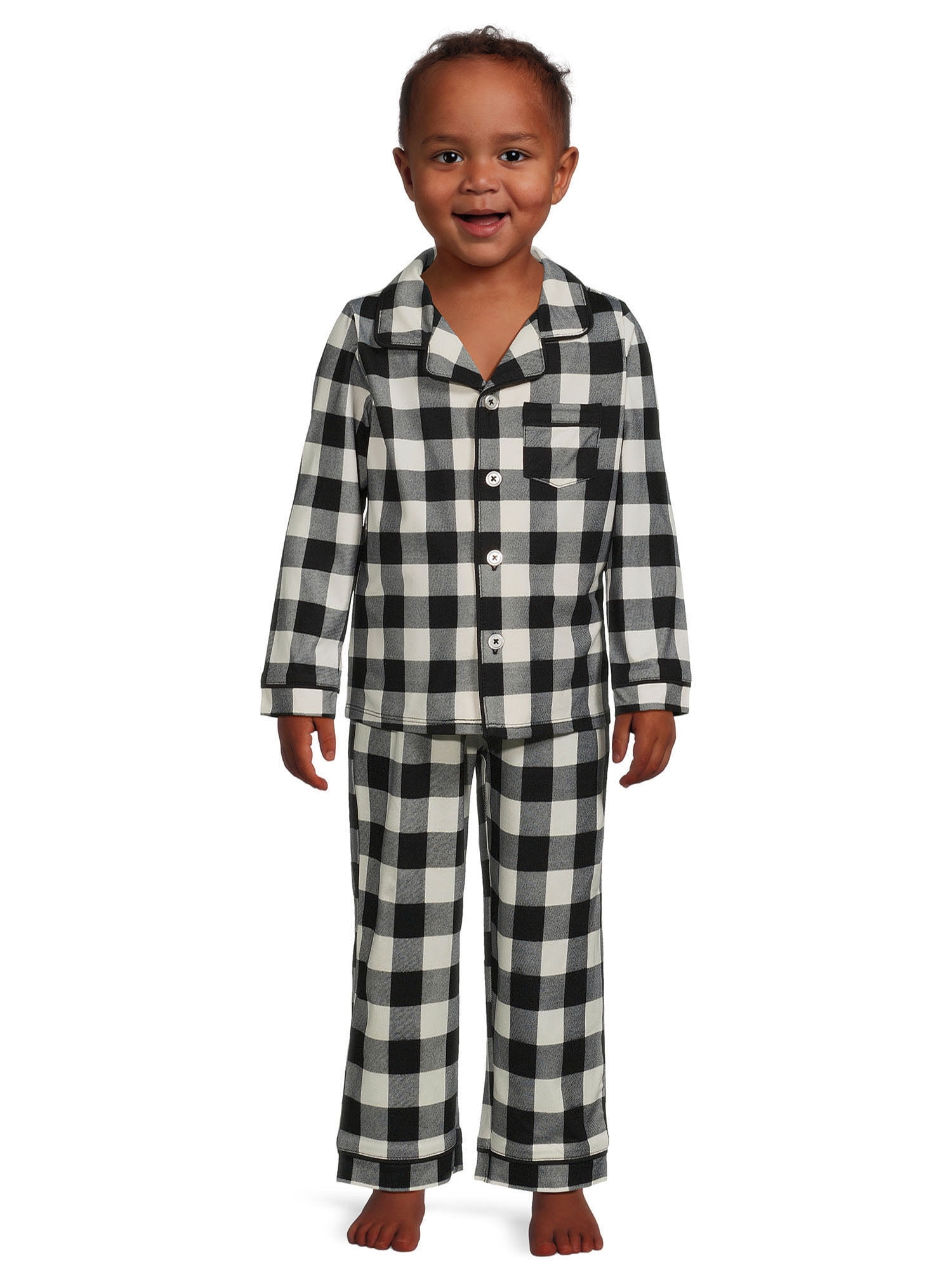 Wonder Nation Toddler Boy Long Sleeve Pajama Coat Set, 2-Piece, Sizes ...