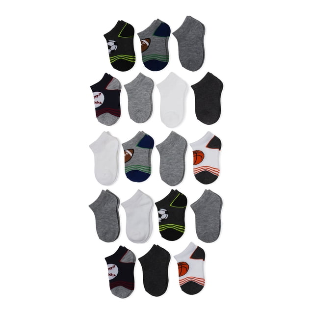 Wonder Nation Toddler Boy No Show Socks, 18-Pack, Sizes 18M-5T ...