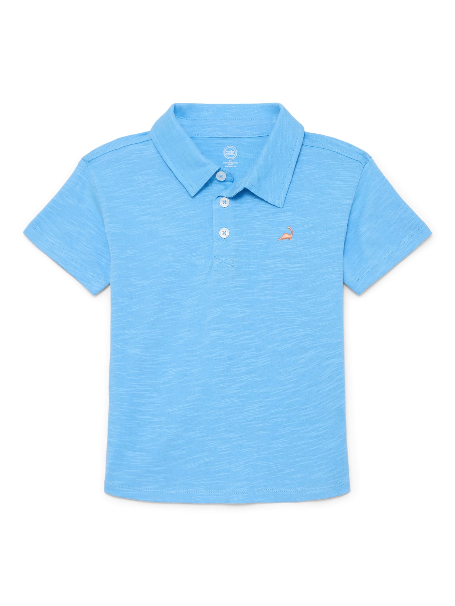 Wonder Nation Toddler Boys Cotton Polo Shirt with Short Sleeves, Sizes ...