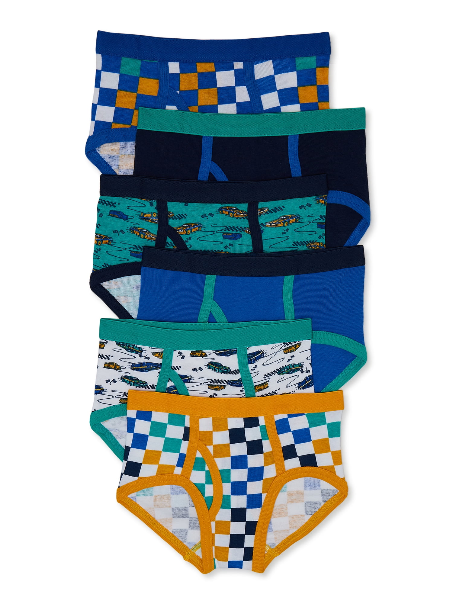 Wonder Nation Boy's Breathable Cotton Boxer Briefs, Multicolor (6 Pack ...