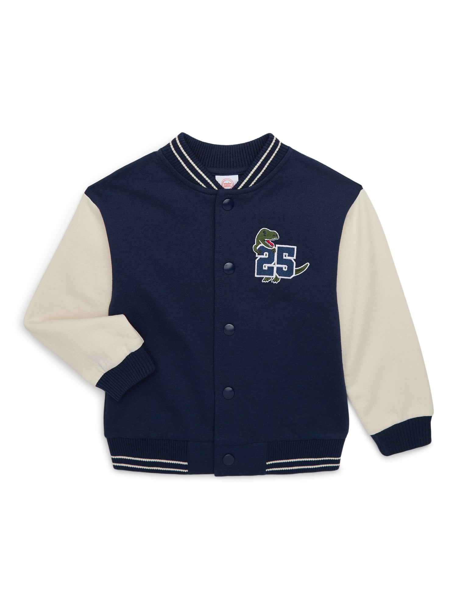 Wonder Nation Toddler Boys Dino Varsity Bomber Jacket, Sizes 12M-5T ...