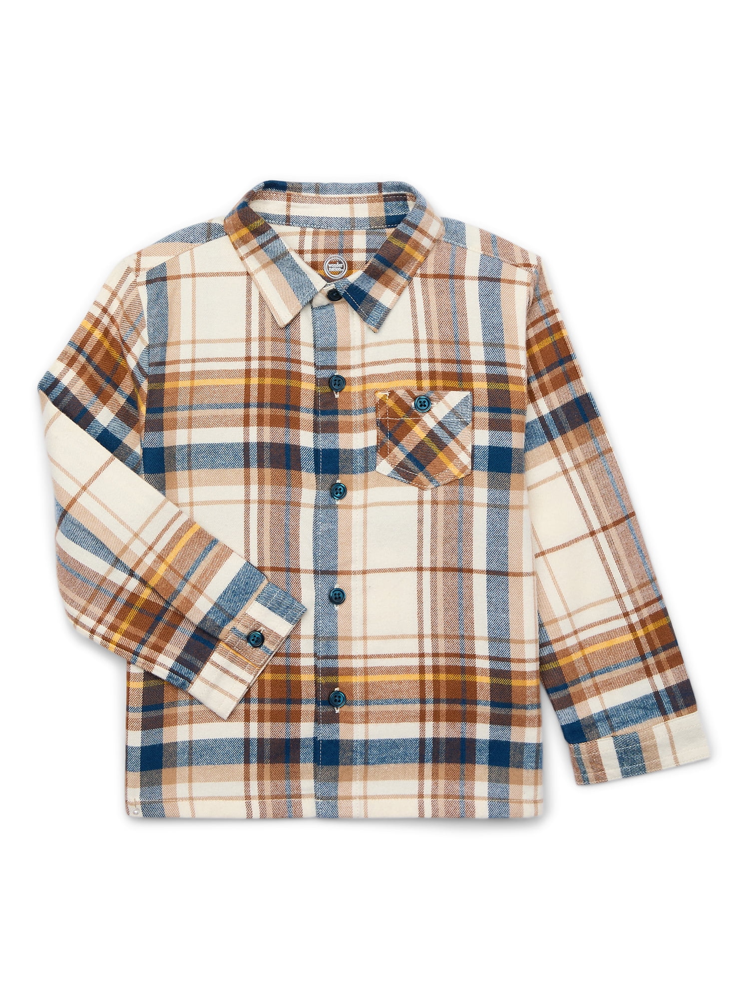 Wonder Nation Toddler Boys Flannel Shirt - Classic Spread Collar ...