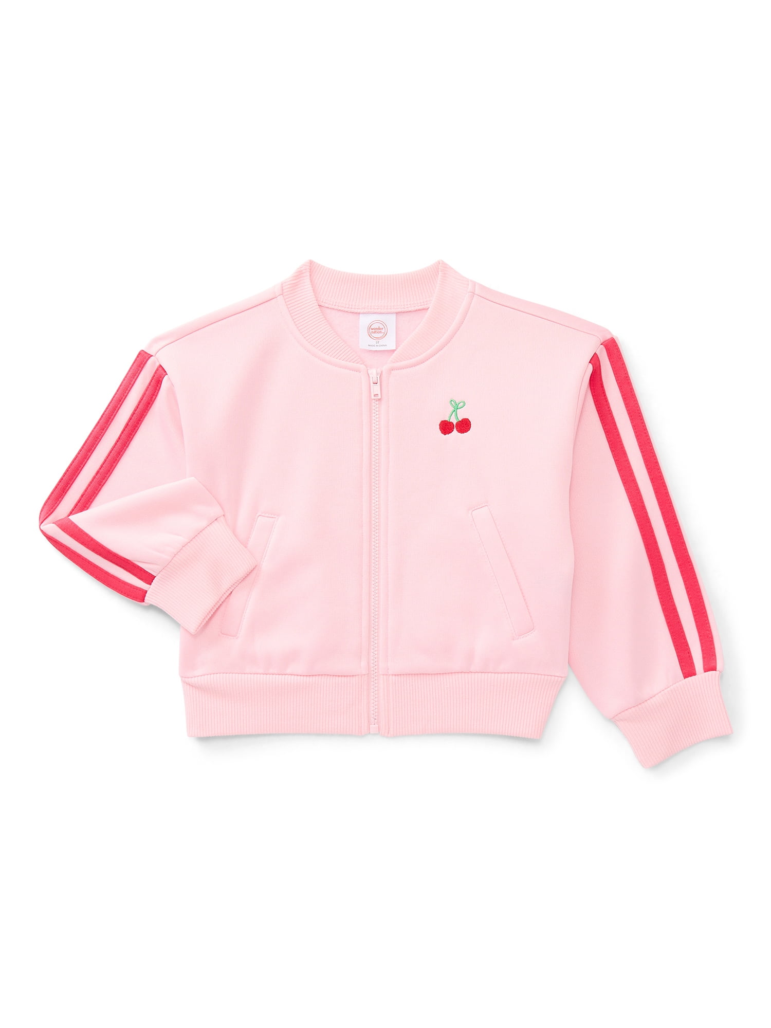 Wonder Nation Toddler Girls Full Zip Athletic Jacket, Sizes 12M-5T ...