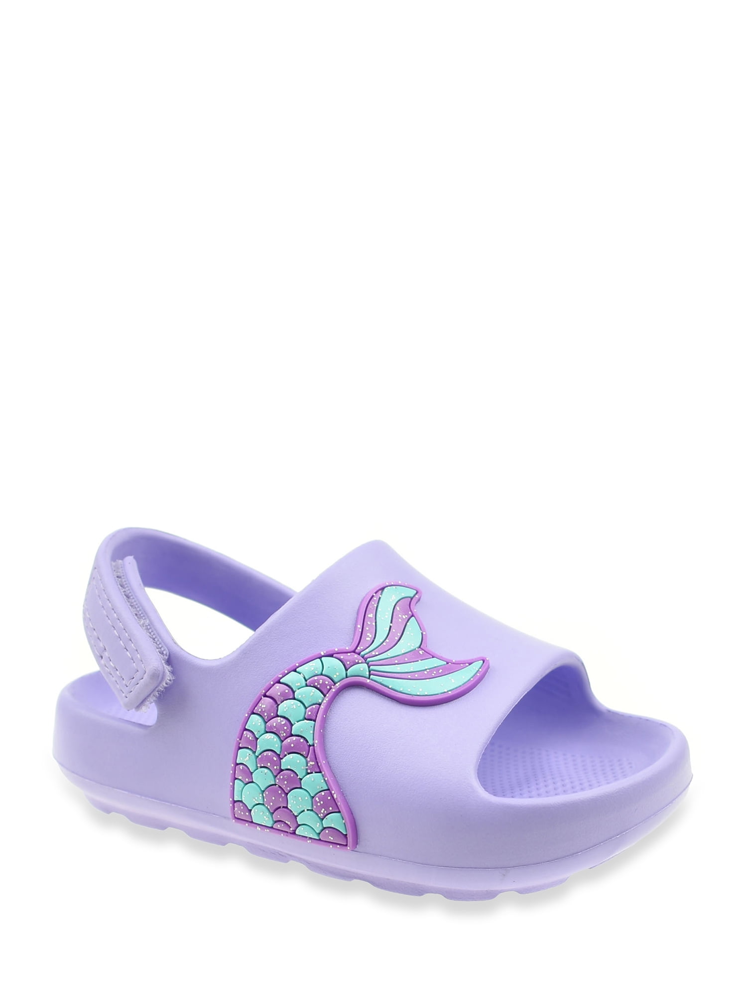 Wonder Nation Toddler Girl EVA Icon Slide Sandals with Glitter Mermaid ...