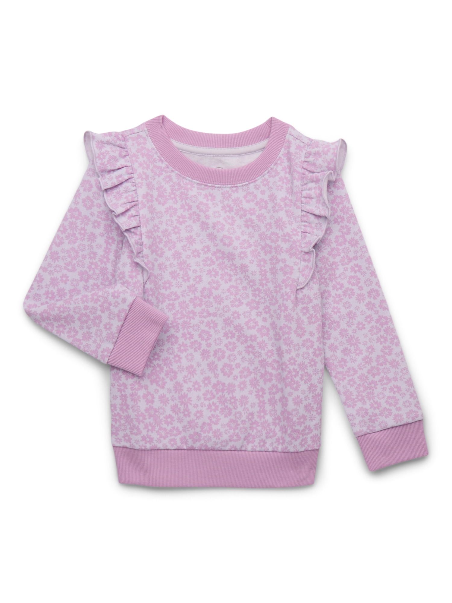 Wonder Nation Toddler Girl Fleece Crewneck Sweatshirt, Sizes 12M-5T ...