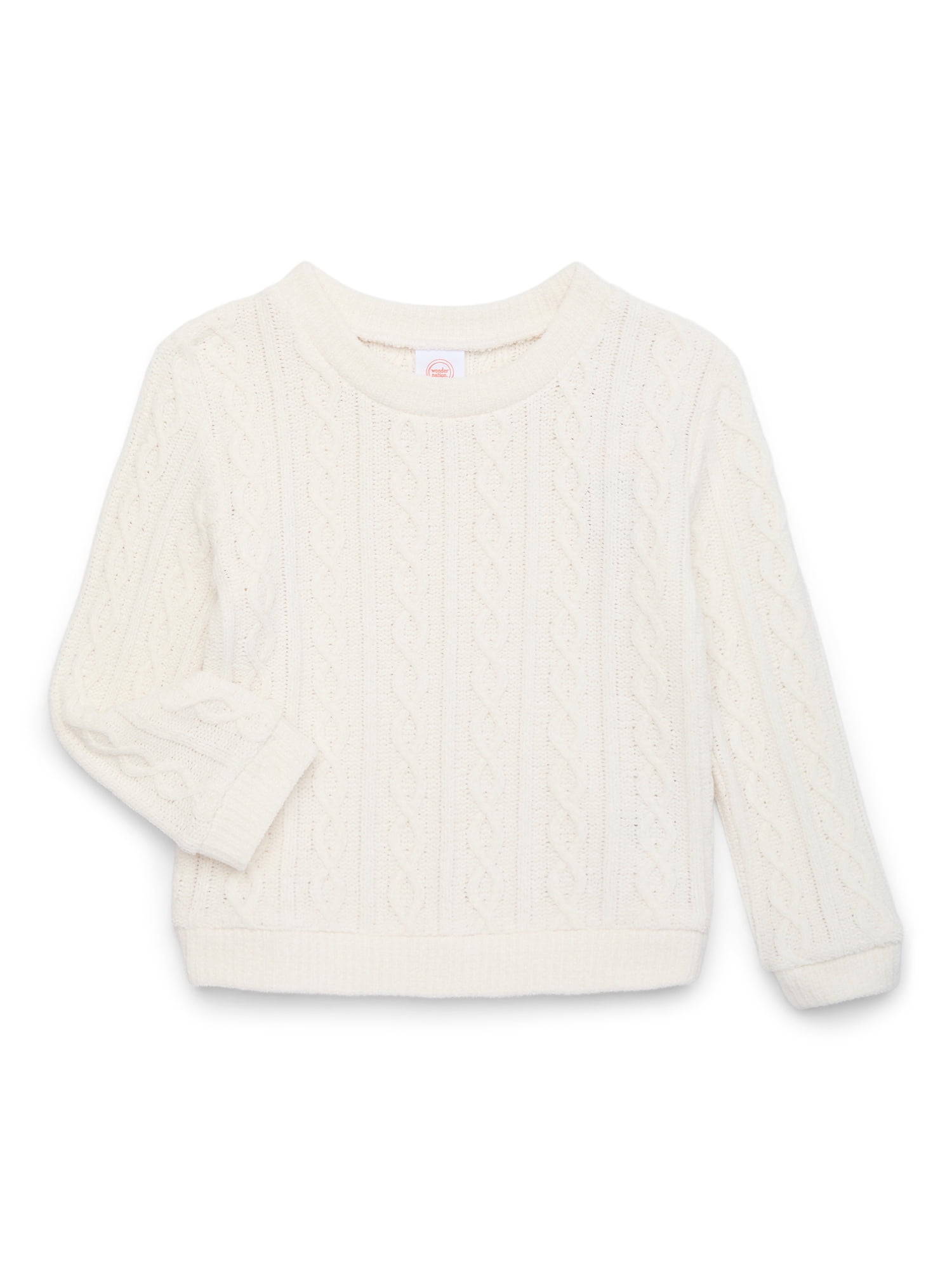 Wonder Nation Toddler Girls Cable Knit Sweater - Walmart.com