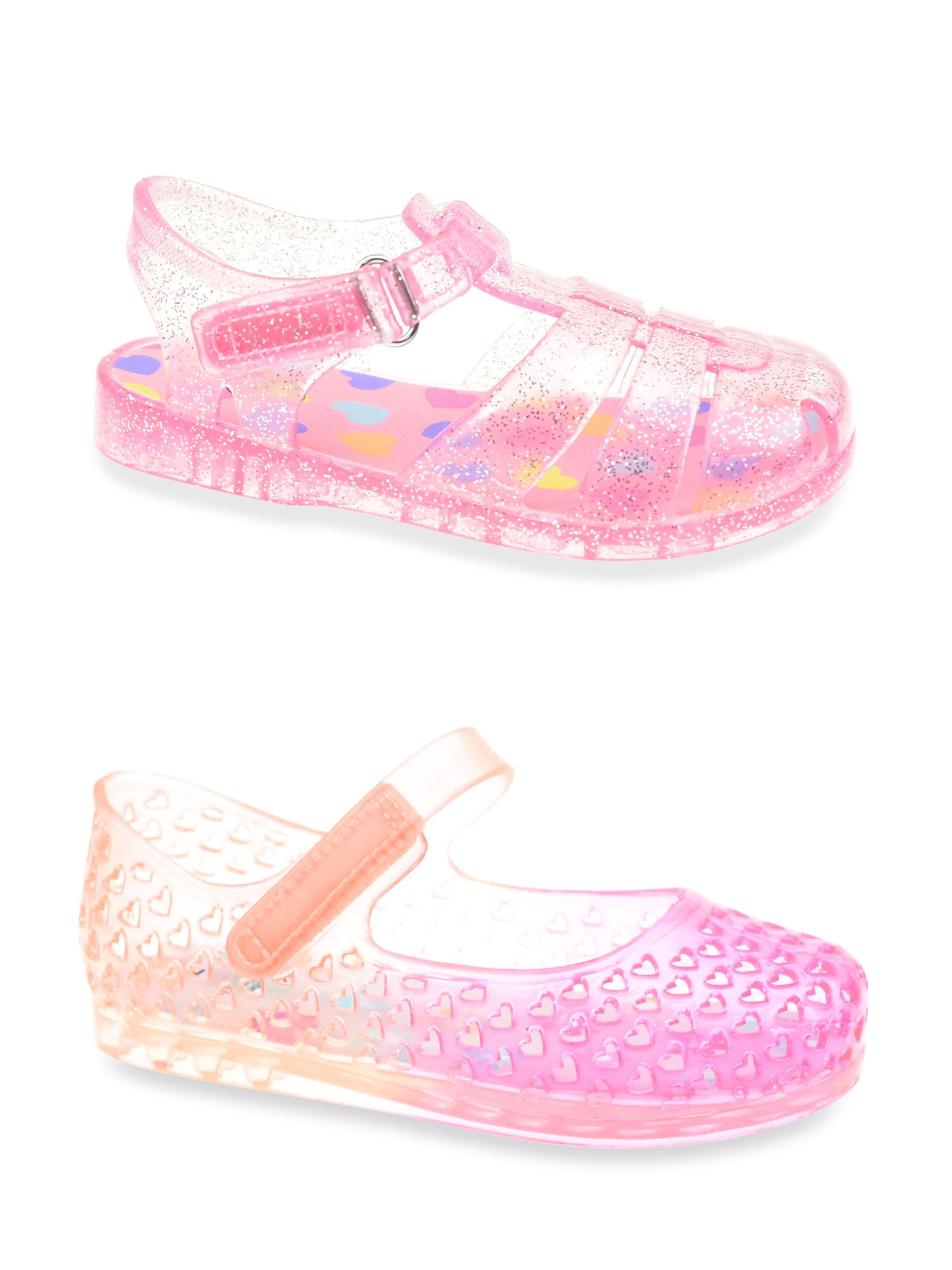 Wonder Nation Toddler Girl Jelly Sandals 2-Pack with EVA Closed Toe ...