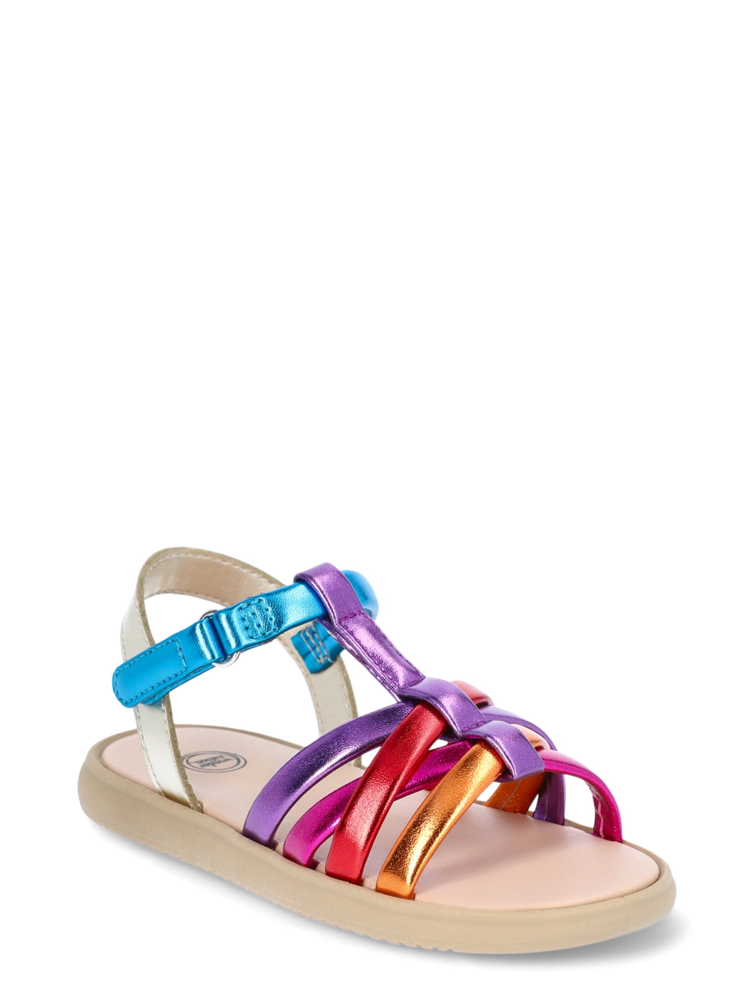 Wonder Nation Toddler Girl Multi Strap Sandals - Walmart.com
