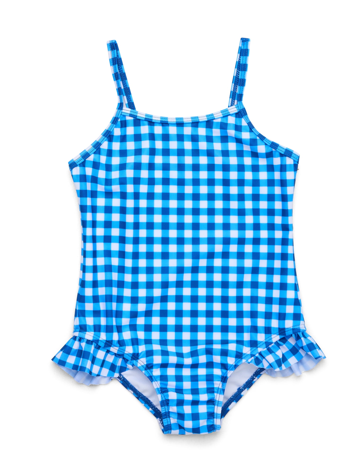 Wonder Nation Toddler Girl Ruffle One-Piece Swimsuit with UPF50+ Sun ...