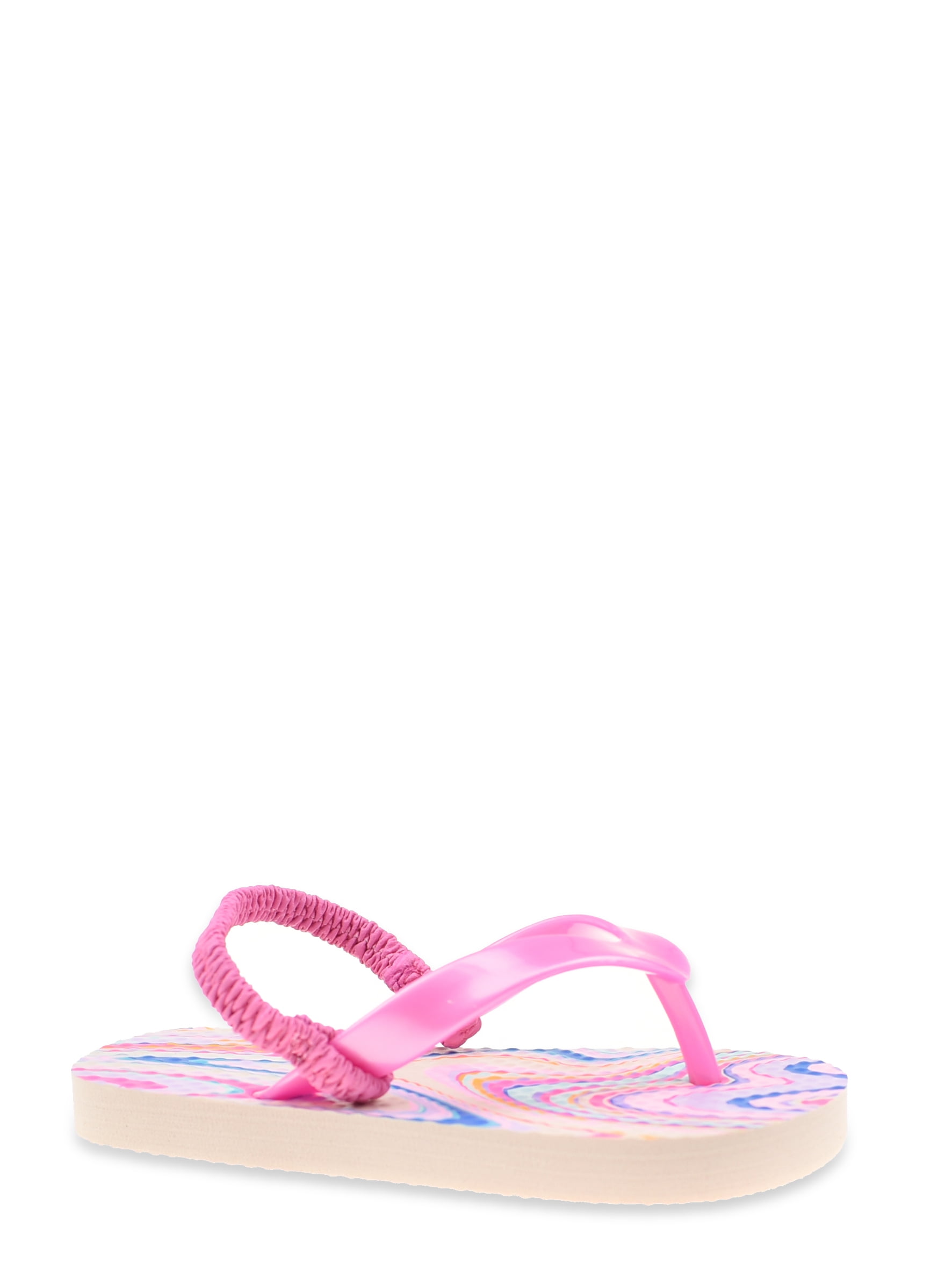 Wonder Nation Toddler Girl Printed Flip Flop Sandals with EVA Outsole ...