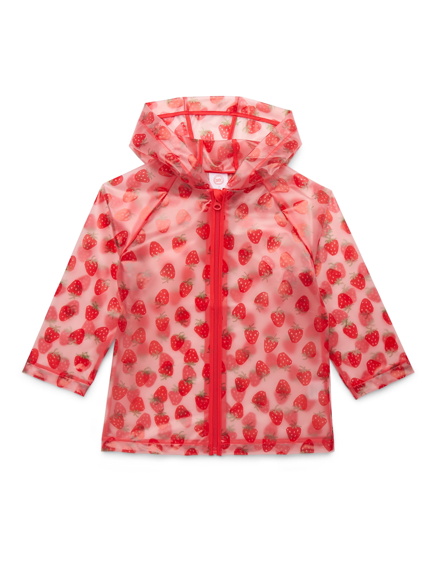 Wonder Nation Toddler Girl Rain Jacket - Water-Resistant - Walmart.com