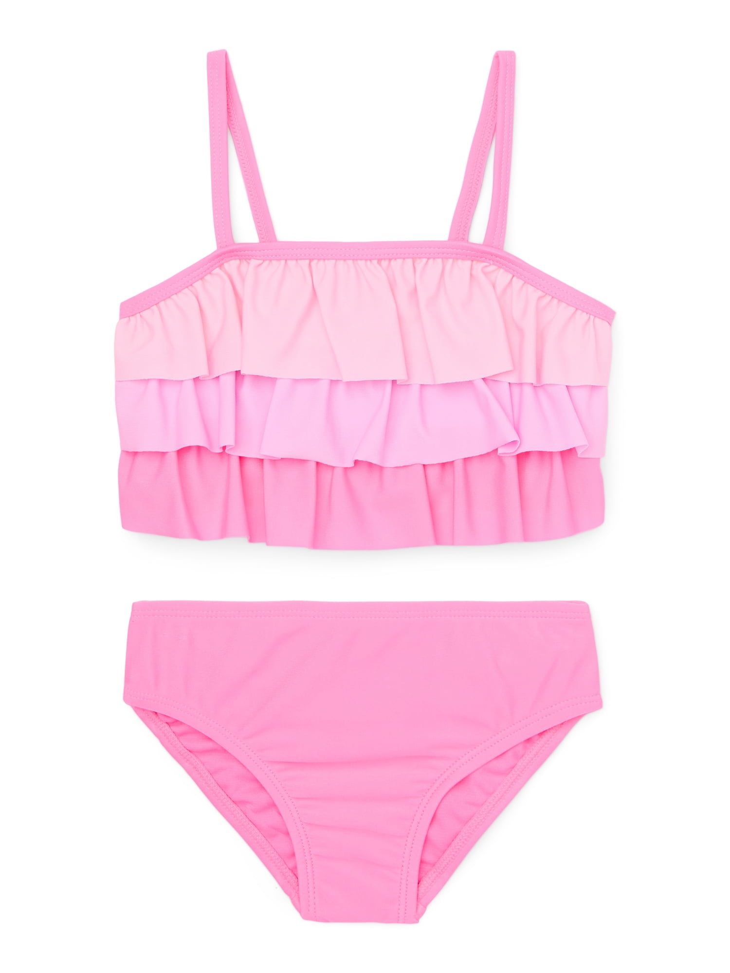 Wonder Nation Toddler Girl Ruffle Tankini, Two-Piece, Sizes 12M-5T ...