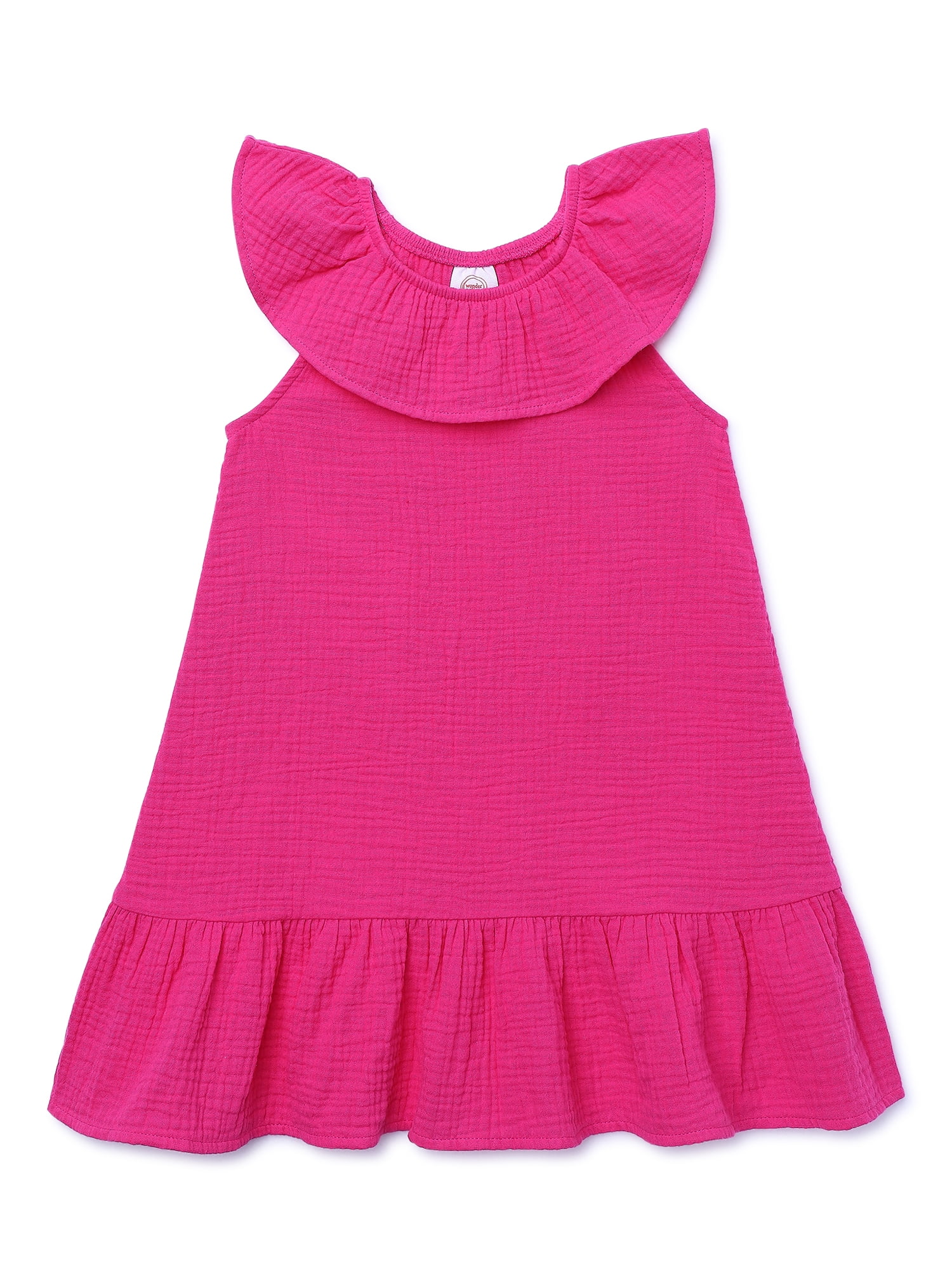 Wonder Nation Toddler Girl Ruffled Dress, Sizes 12M-5T - Walmart.com
