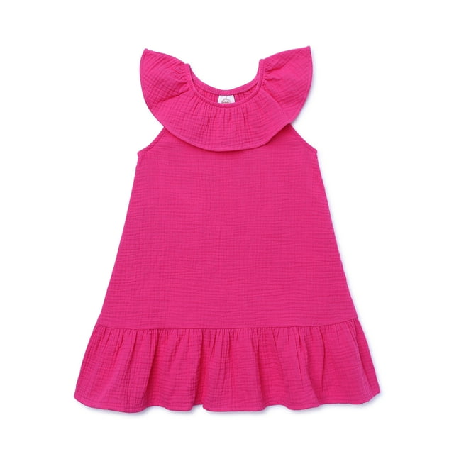 Wonder Nation Toddler Girl Ruffled Dress, Sizes 12M-5T - Walmart.com