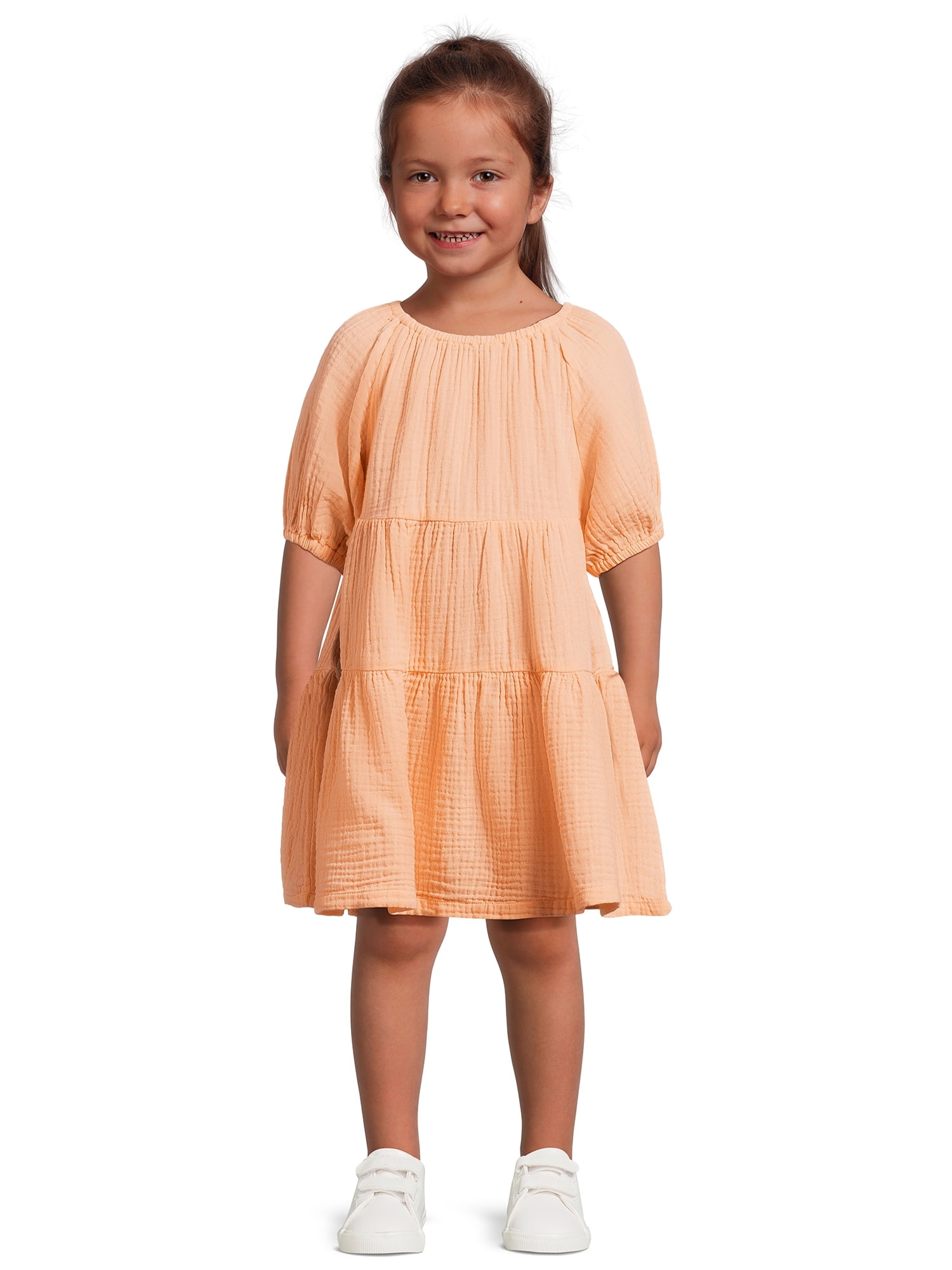 Wonder Nation Toddler Girl Tiered Dress - Sizes 12M-5T - Walmart.com