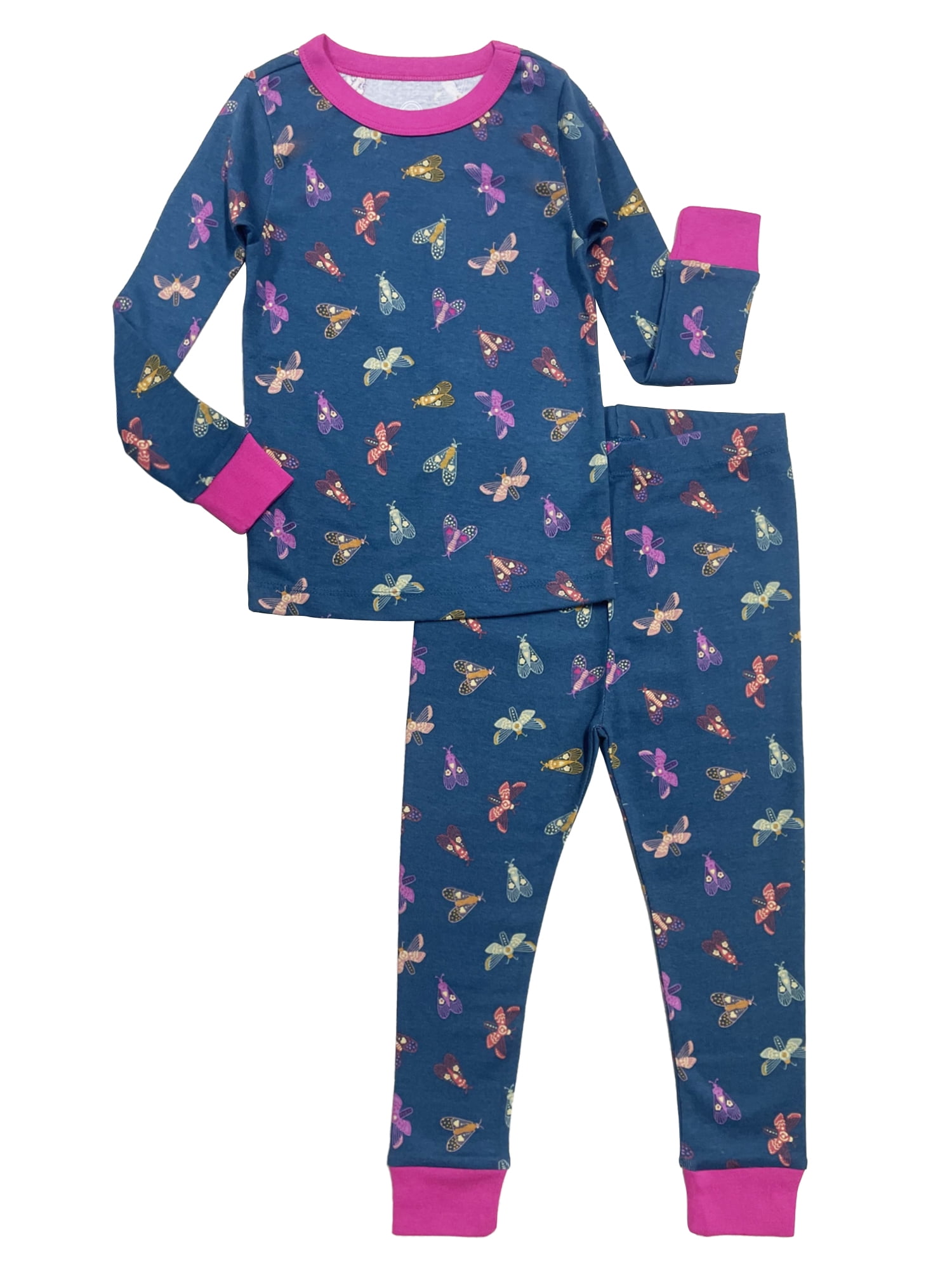 Wonder Nation Toddler Girl Tight Fit Pajama Set, 2-Piece, Sizes 12M-5T ...
