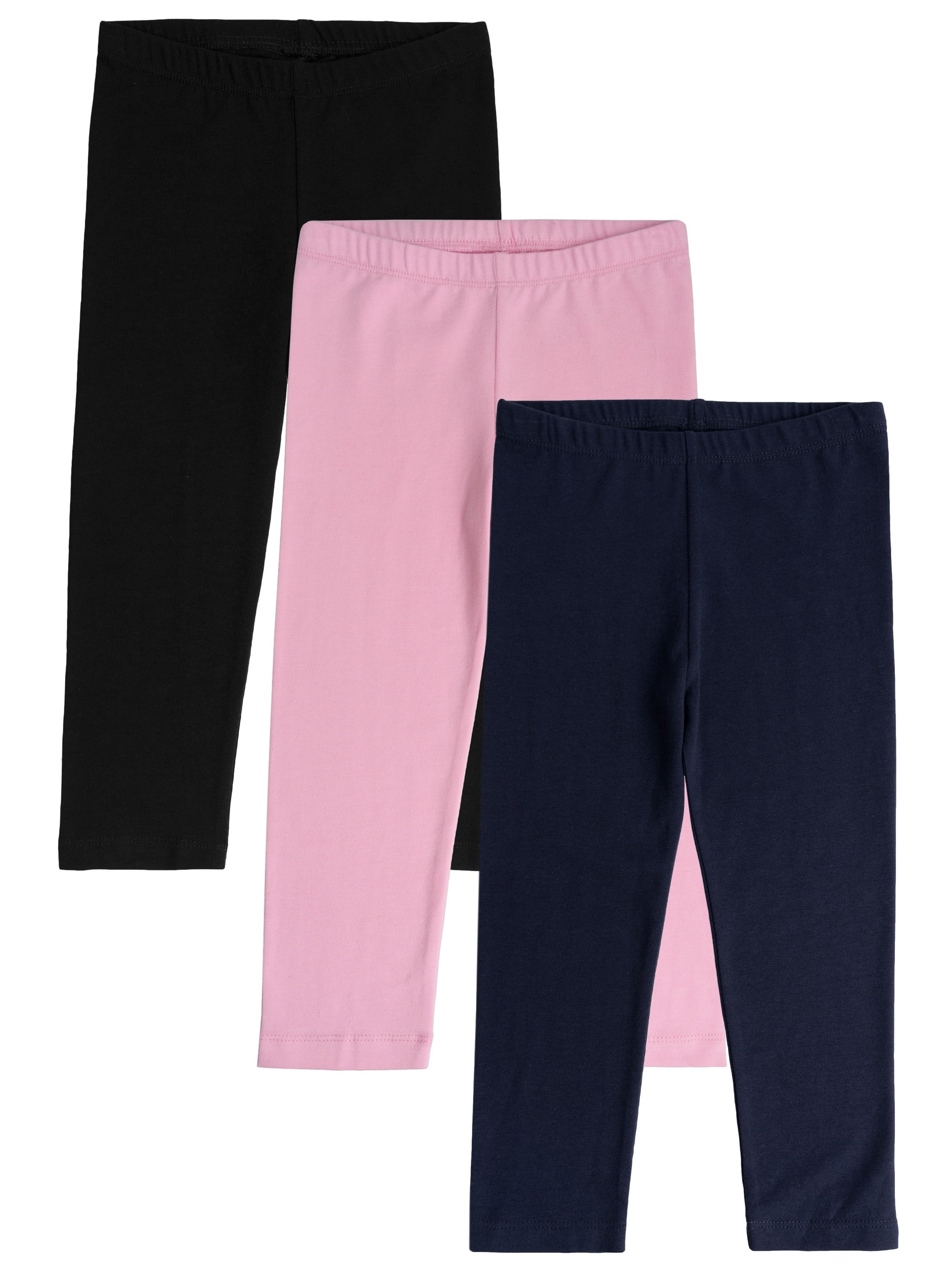 Wonder Nation Toddler Girl Knit Leggings 3-Pack Full Length Sizes 2T-5T ...