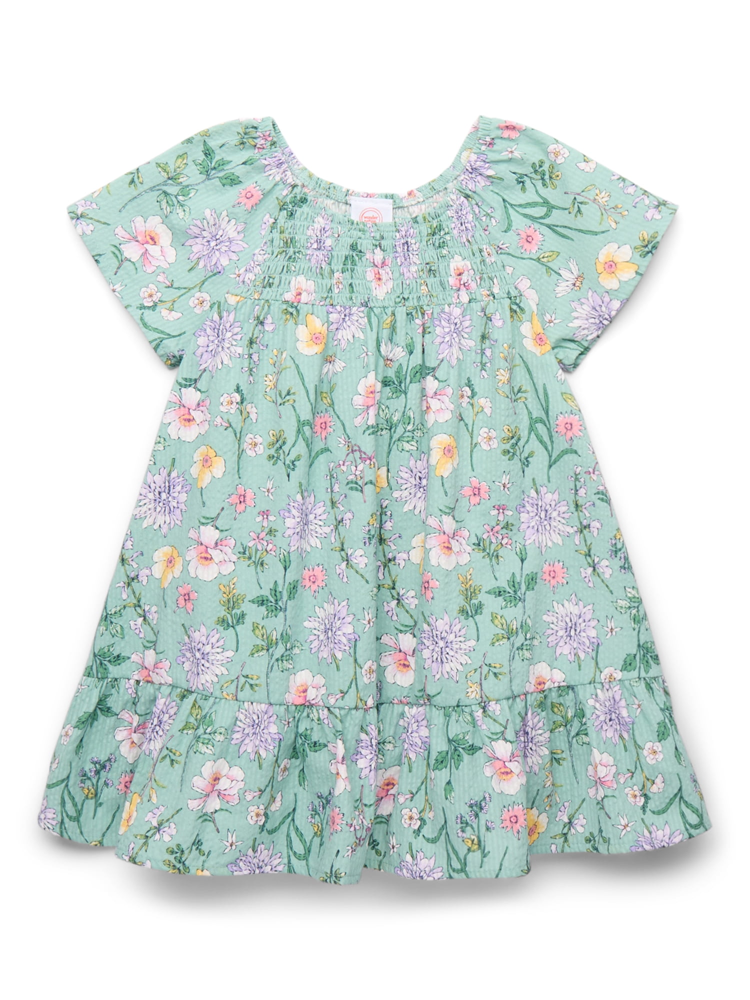 Wonder Nation Toddler Girls' Cotton Ruffle Floral Dress with Short ...