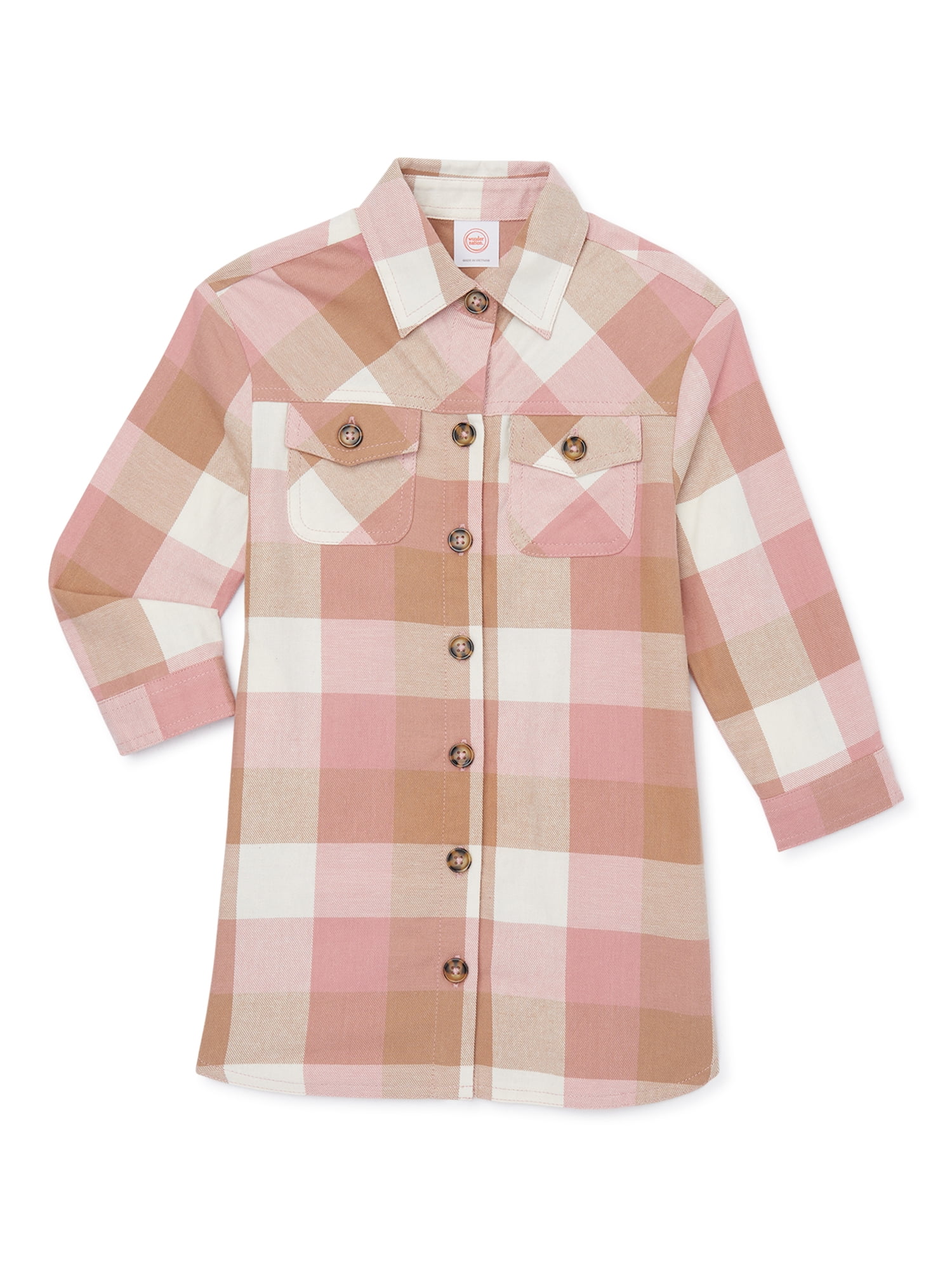 Wonder Nation Toddler Girls Flannel Dress, Sizes 12M-5T - Walmart.com