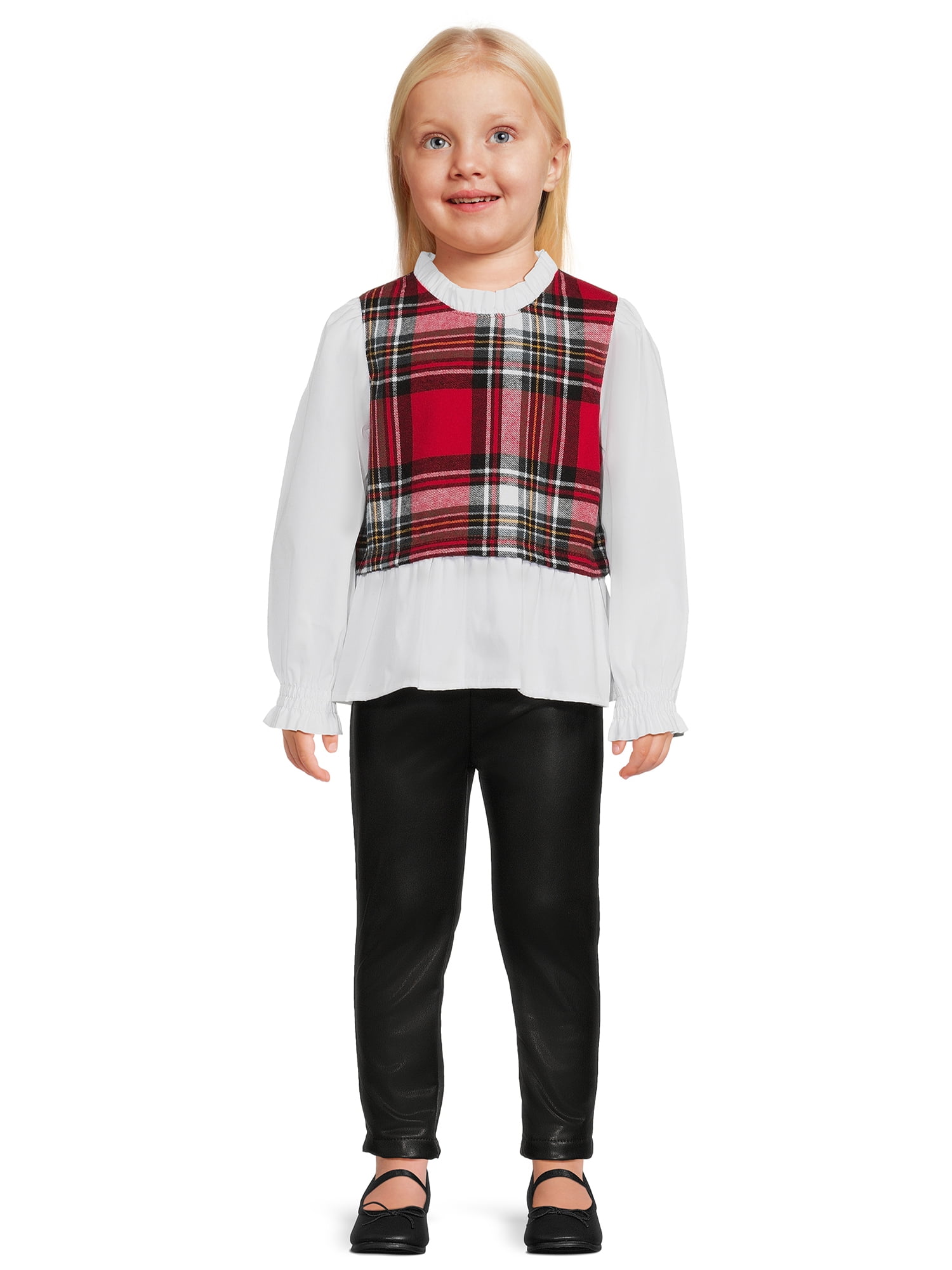 Wonder Nation Toddler Girls’ Holiday Vest and Pant Set, 2-Piece, Sizes ...