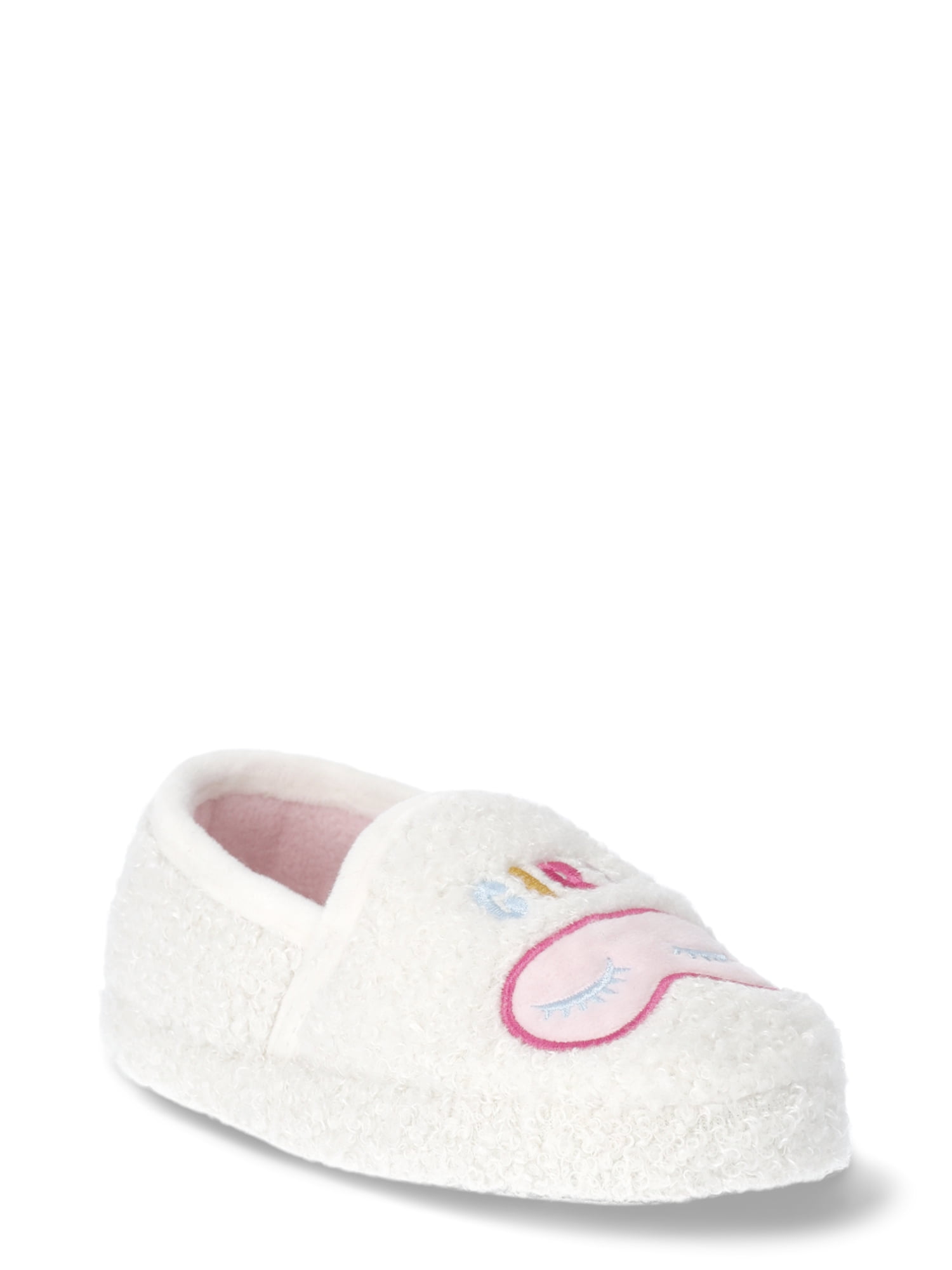 Wonder Nation Toddler Girls Faux Shearling House Slippers, Sizes 5/6-11 ...