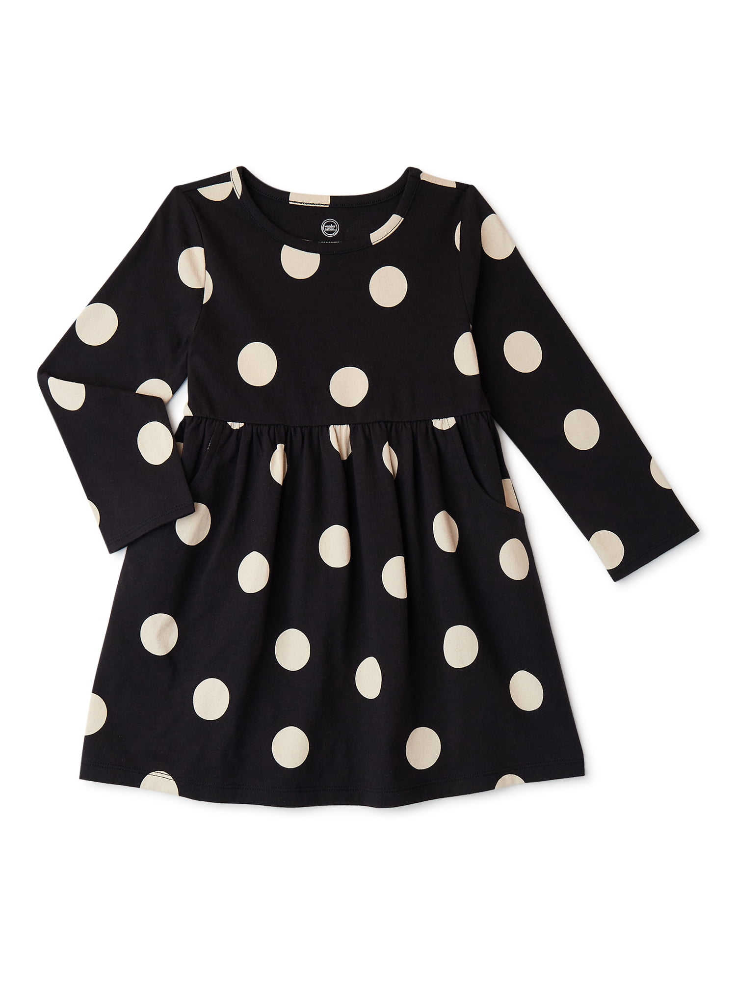 Wonder Nation Toddler Girls' Knit Dress with Long Sleeves - Walmart.com