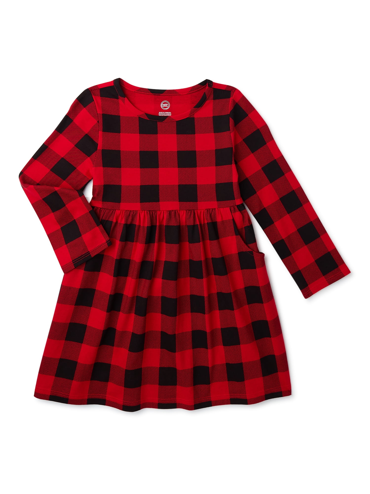 Wonder Nation Toddler Girls' Knit Dress with Long Sleeves - Walmart.com