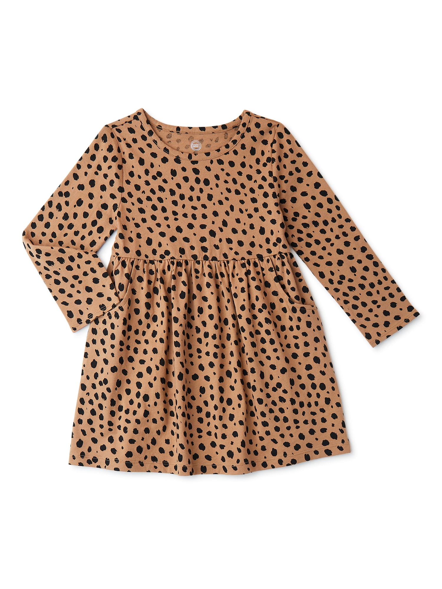 Wonder Nation Toddler Girls' Knit Dress with Long Sleeves - Walmart.com