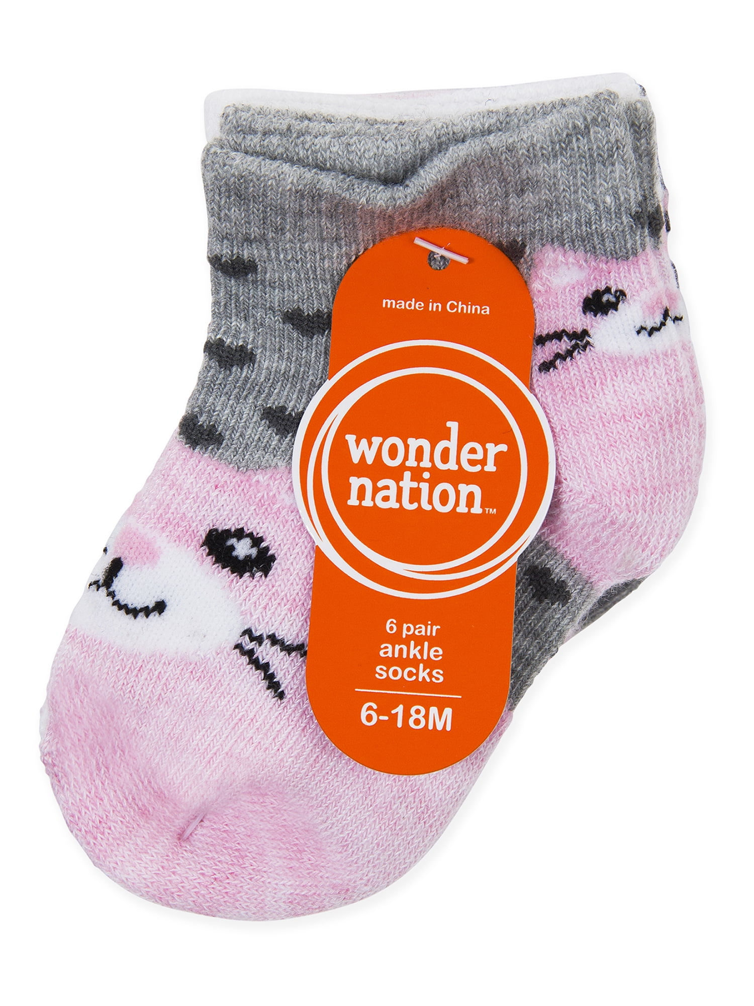 Wonder Nation Toddler Girls No Show Sock, 6 pack - Walmart.com