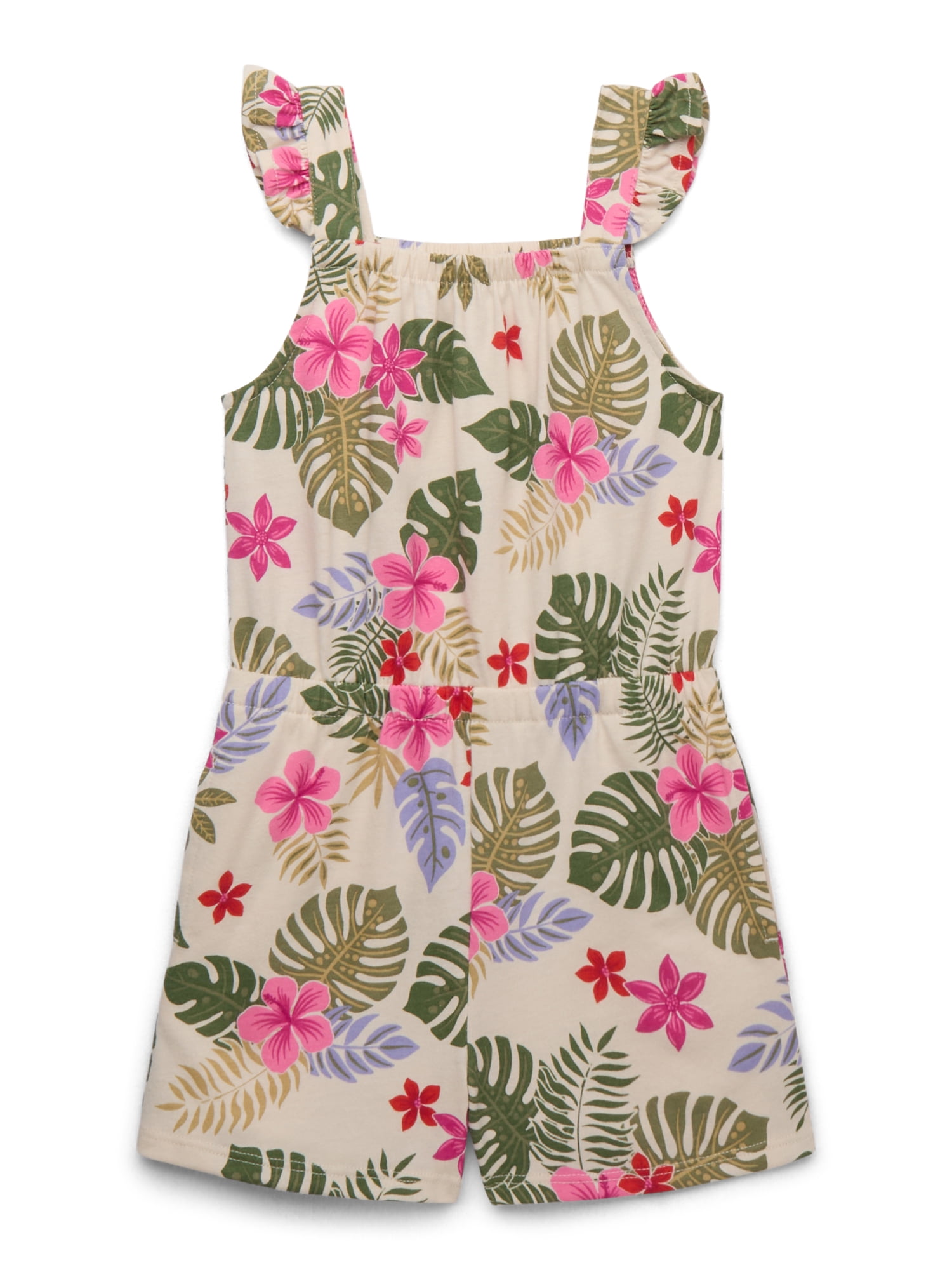 Wonder Nation Printed Cotton Romper for Toddler Girls Sizes 12M-5T ...