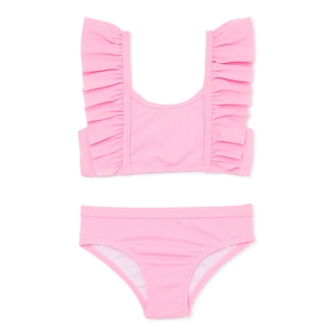 Wonder Nation Baby and Toddler Girls Rainbow Bikini, 2-Piece Swimsuit ...
