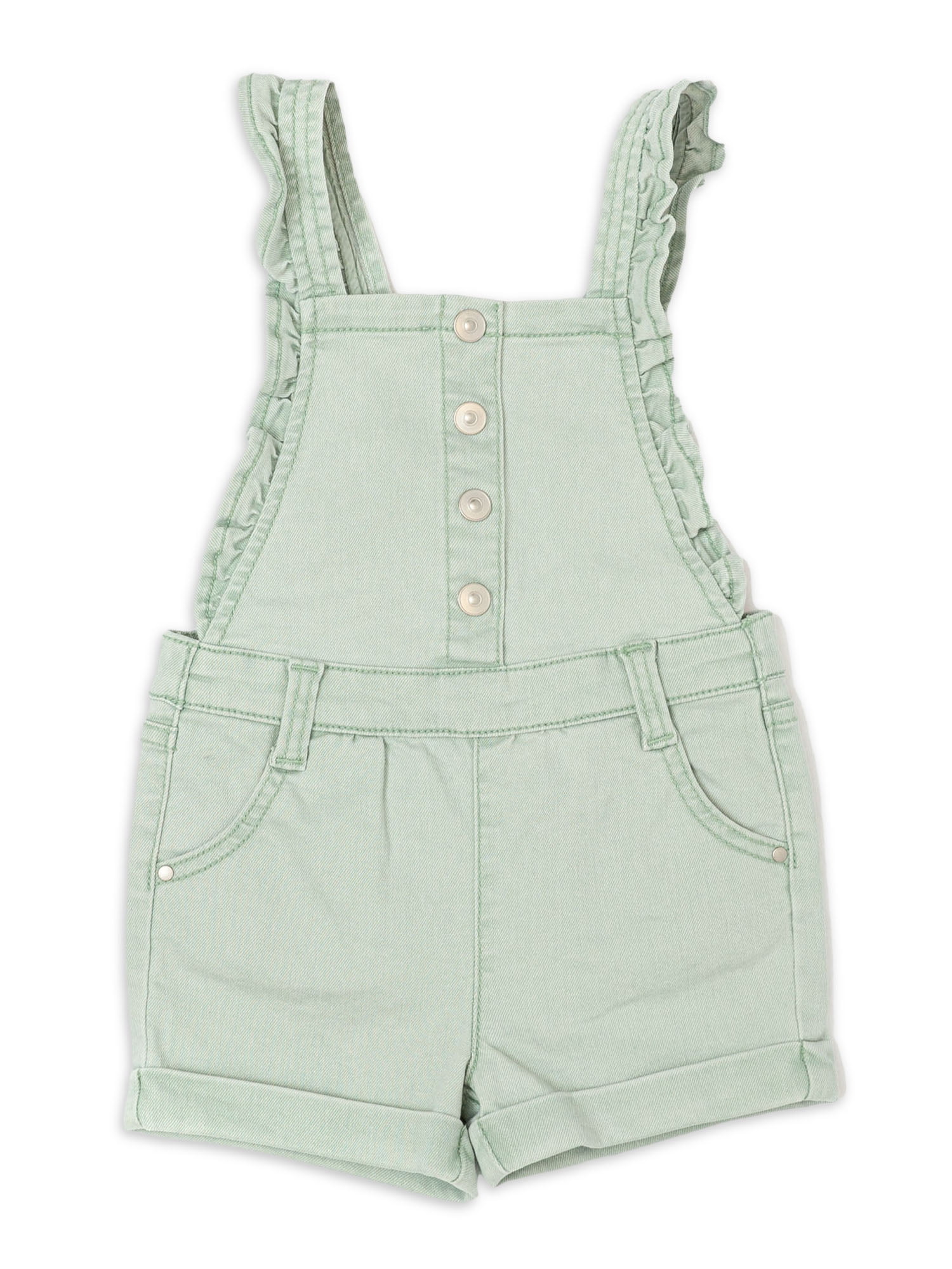 Wonder Nation Toddler Girls Ruffle Shortall, Sizes 2 Toddler-18 Months ...