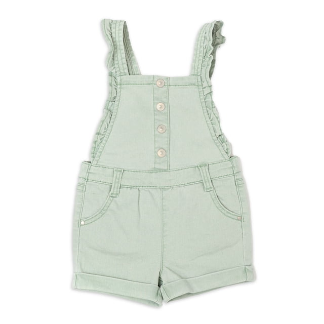 Wonder Nation Toddler Girls Ruffle Shortall, Sizes 2 Toddler-18 Months ...