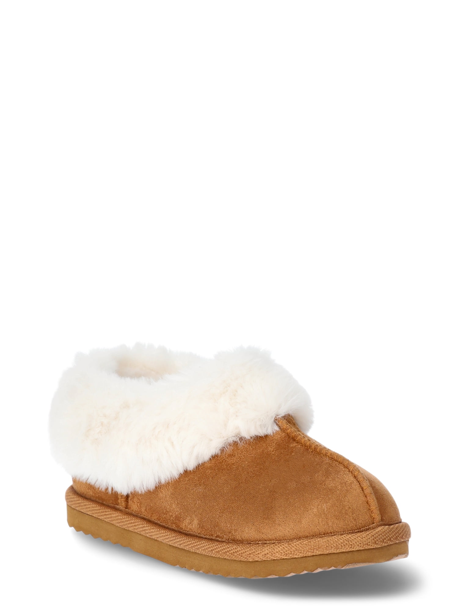 Wonder Nation Toddler Girls Faux Fur Trim Slippers - Walmart.com