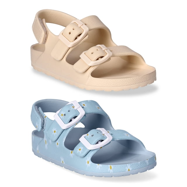 Wonder Nation Toddler Girls Two-Pack EVA Buckle Sandals - Walmart.com