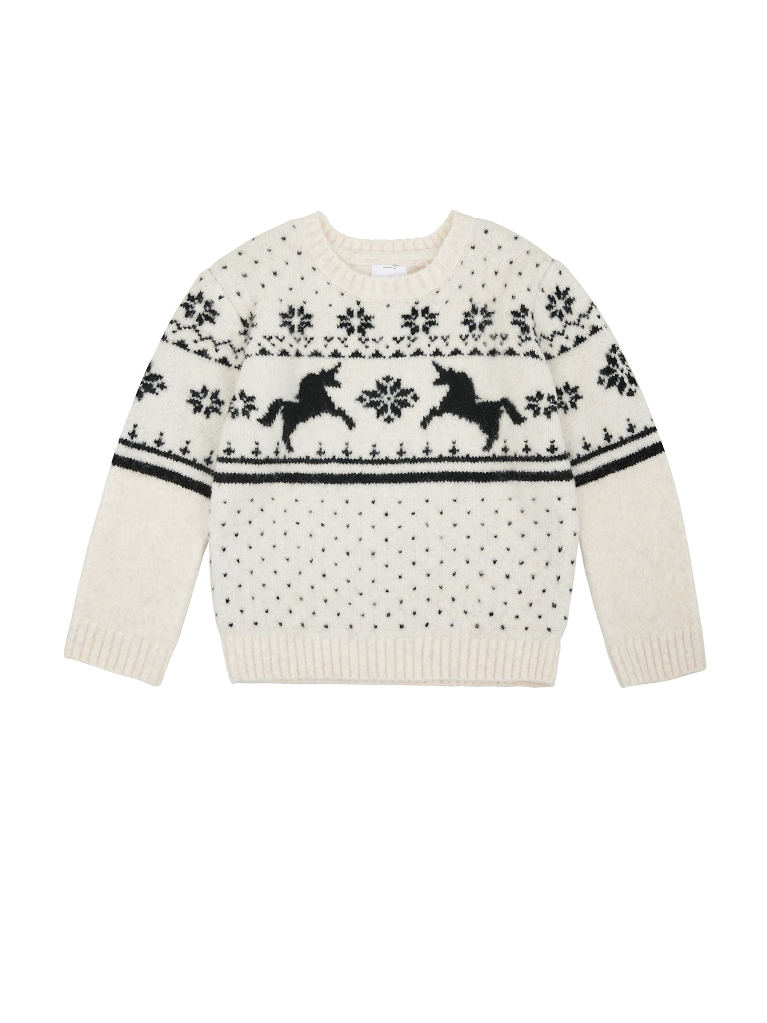 Wonder Nation Toddler Girls Holiday Fair Isle Sweater, Sizes 12M-5T ...