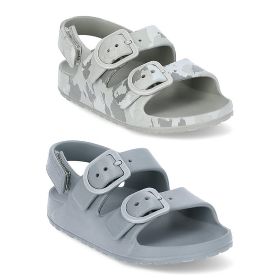 Wonder Nation Toddler EVA Two Buckle Sandals 2 Pack, Open Toe ...