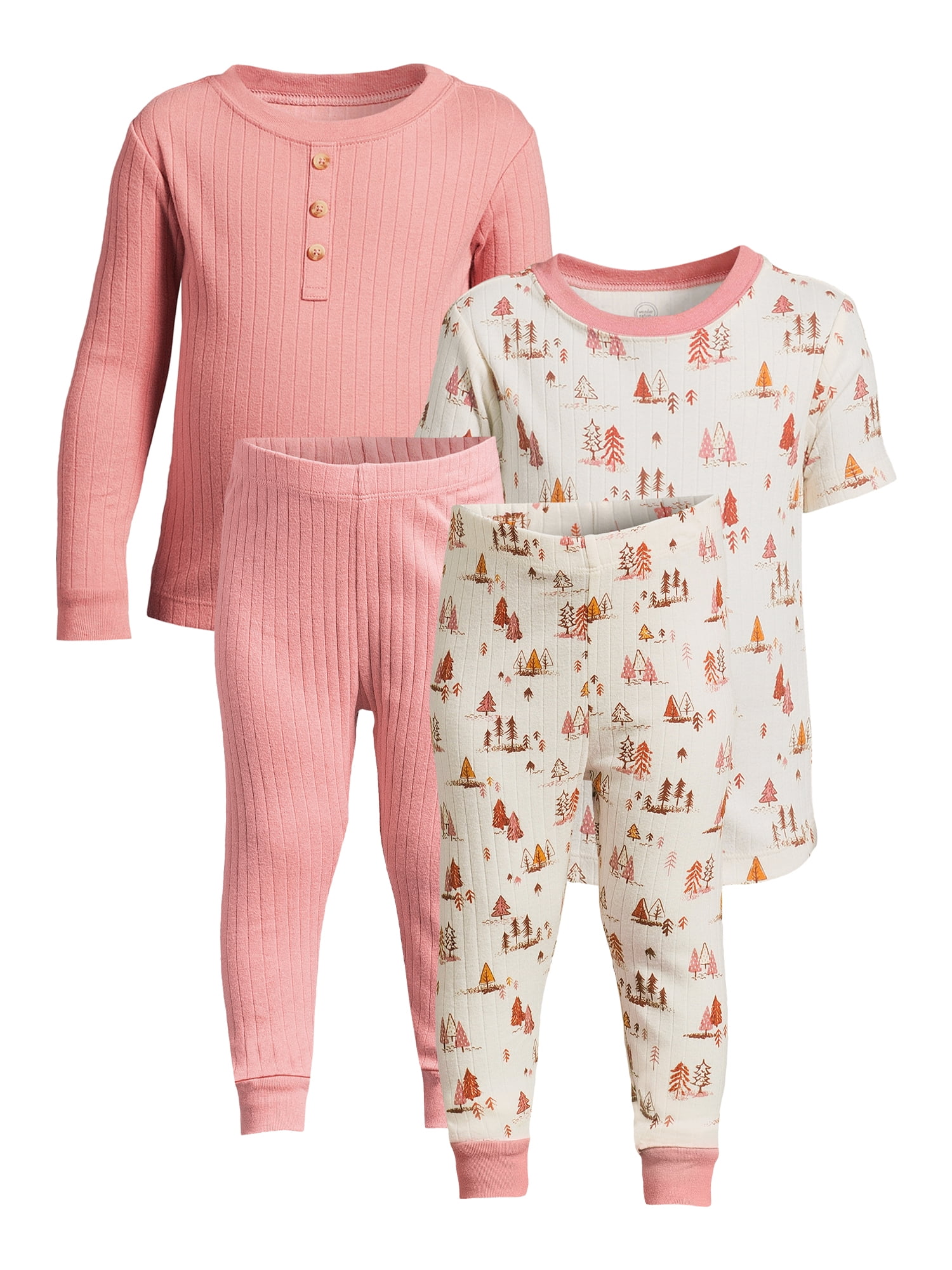 Wonder Nation Toddler Pajama Set - 4-Piece Sleepwear Set - Walmart.com