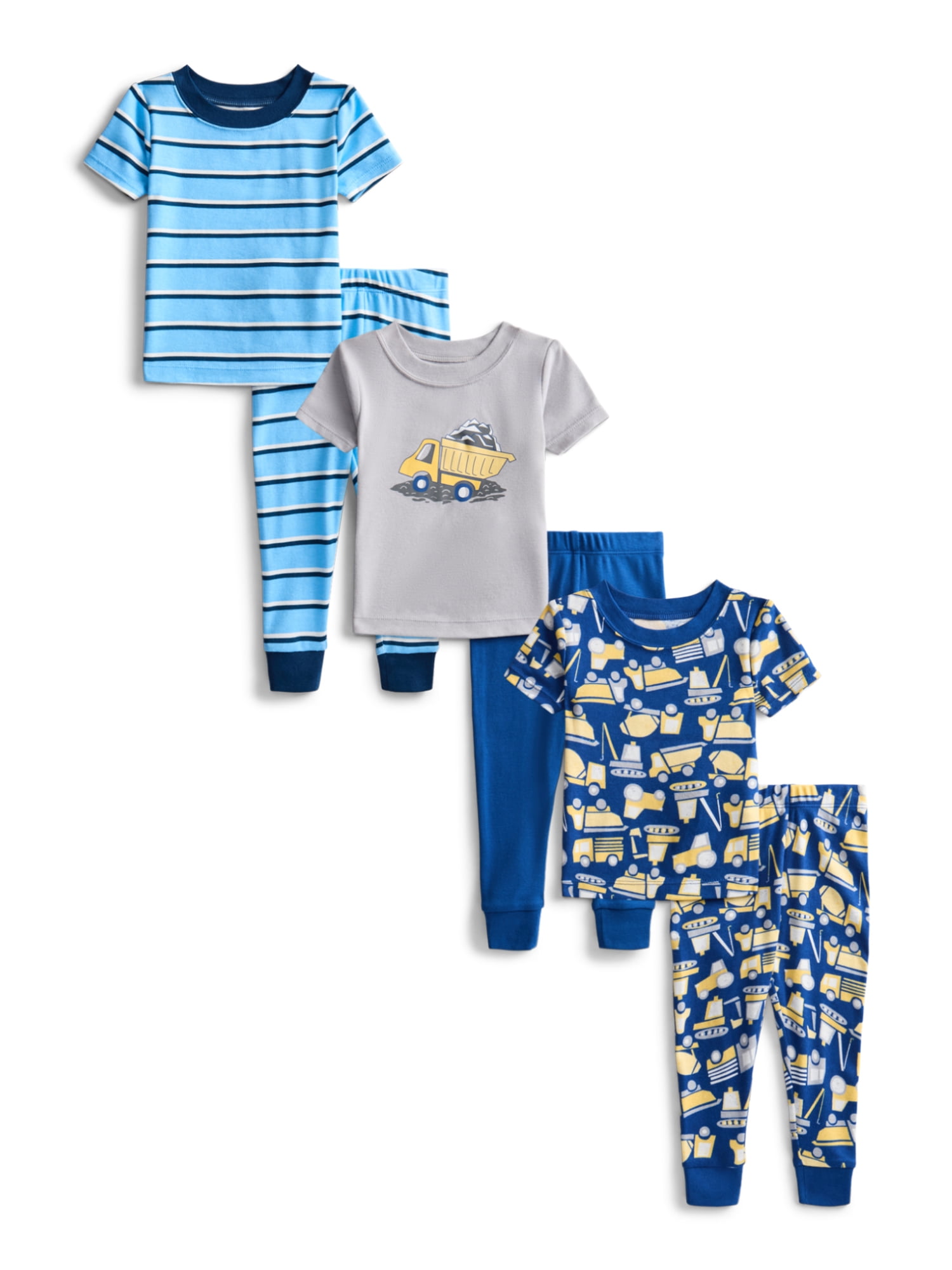 Wonder Nation Toddler Boys or Girls Cotton Snug Fit Short Sleeve Pajama ...