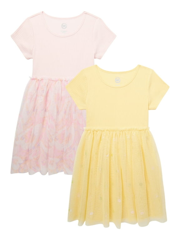 Wonder Nation Girls Short Sleeve Tutu Dress, Sizes 4-18 & Plus ...