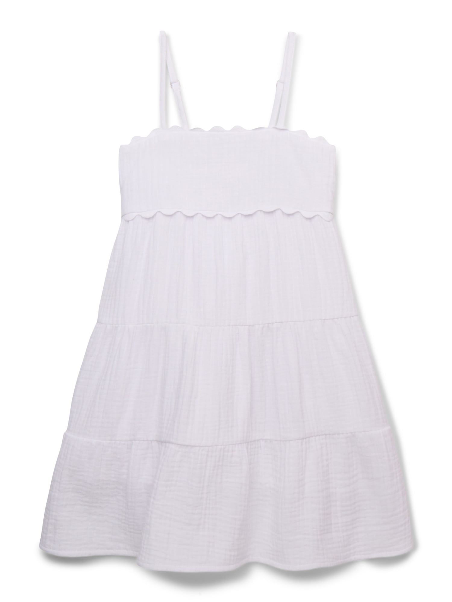 Wonder Nation Cotton Tiered Tank Dress for Girls Sizes 4-18 with Square ...
