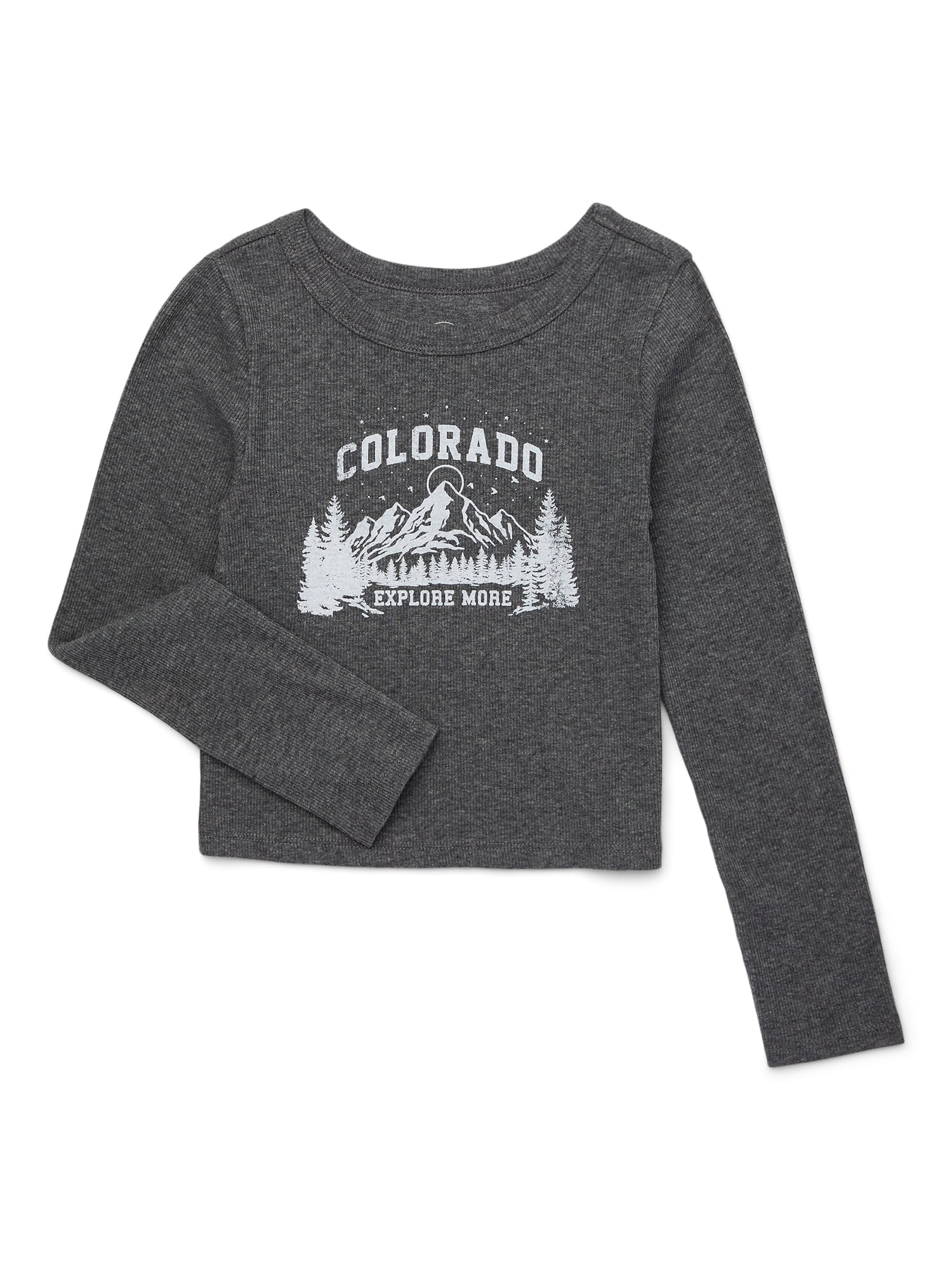 Wonder Nation Tween Girls Crew Neck Graphic Tee with Long Sleeves ...